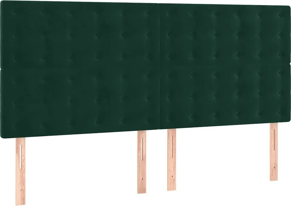 Box spring postel s matrací tmavě zelená 160x200 cm samet 3138094