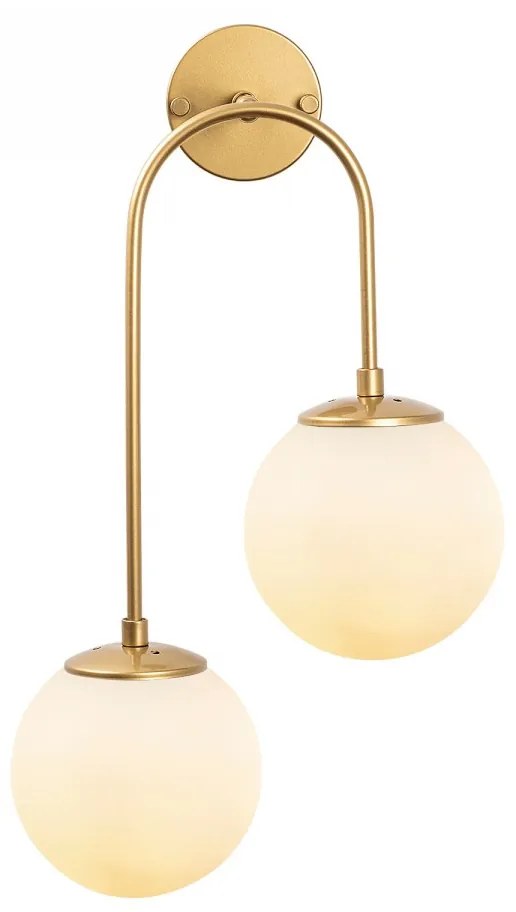 Nástěnná lampa Jevel I zlatá/bílá