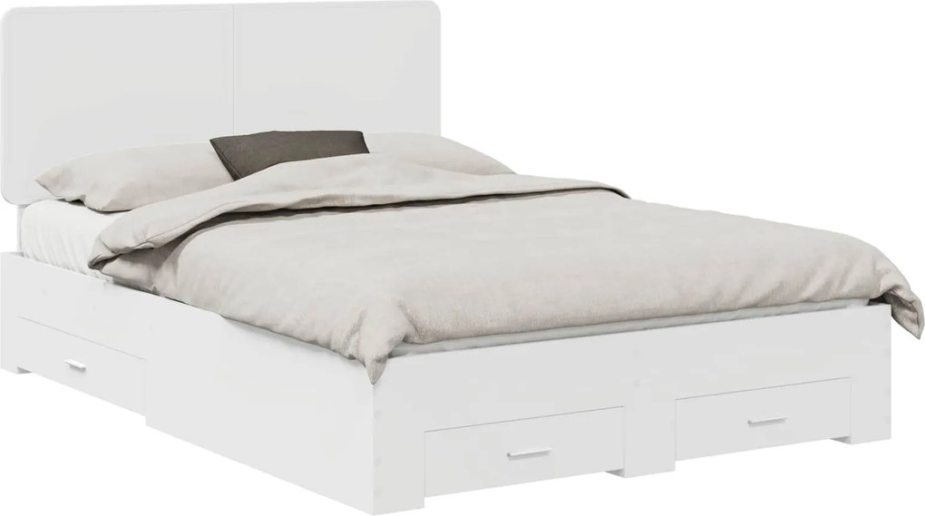 Rám postele se zásuvkou Bílá 160 x 200 cm Kompozitní dřevo 3412758