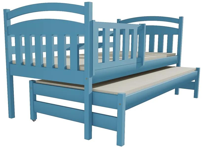 Vomaks Dětská postel s výsuvnou přistýlkou DPV 008 90 x 190 cm bezbarvý lak