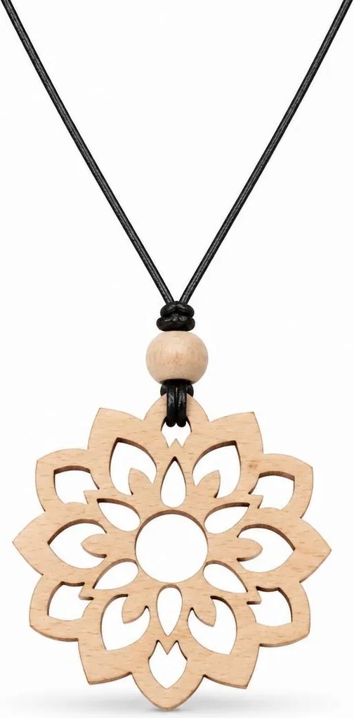 AMADEA Dřevěný přívěsek na krk mandala, 4 cm