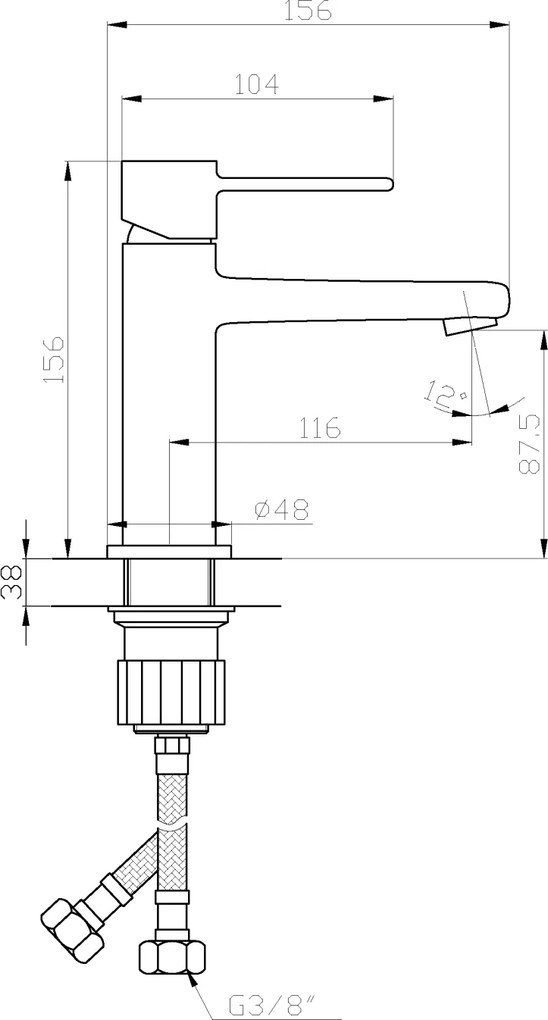 Invena Trend, umyvadlová baterie h-156, měděná matná, INV-BU-02-014-V