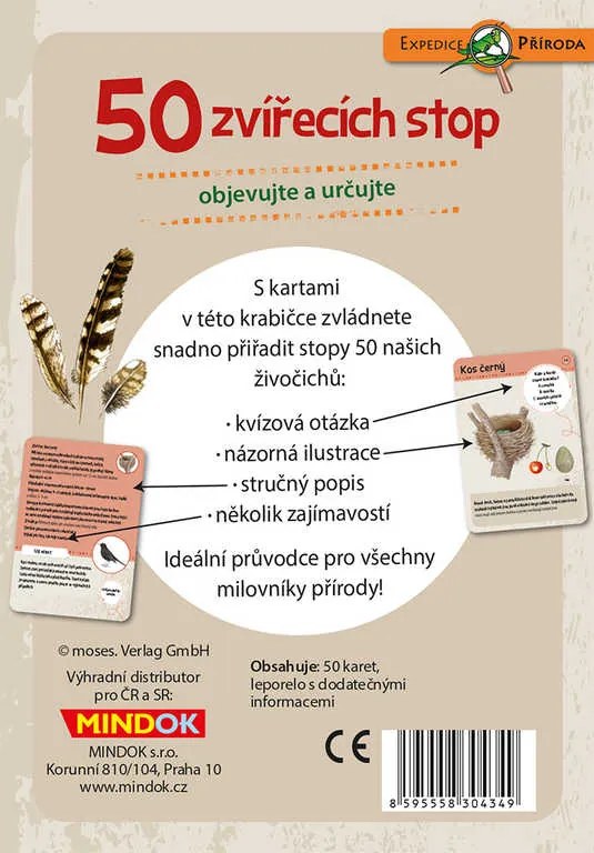 MINDOK HRA kvízová Expedice Příroda: 50 zvířecích stop naučná mn434