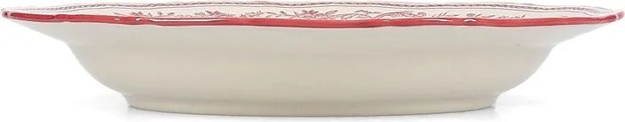 Vínový/slonovinový hluboký porcelánový talíř ø 23 cm Cyril – S|P Collection