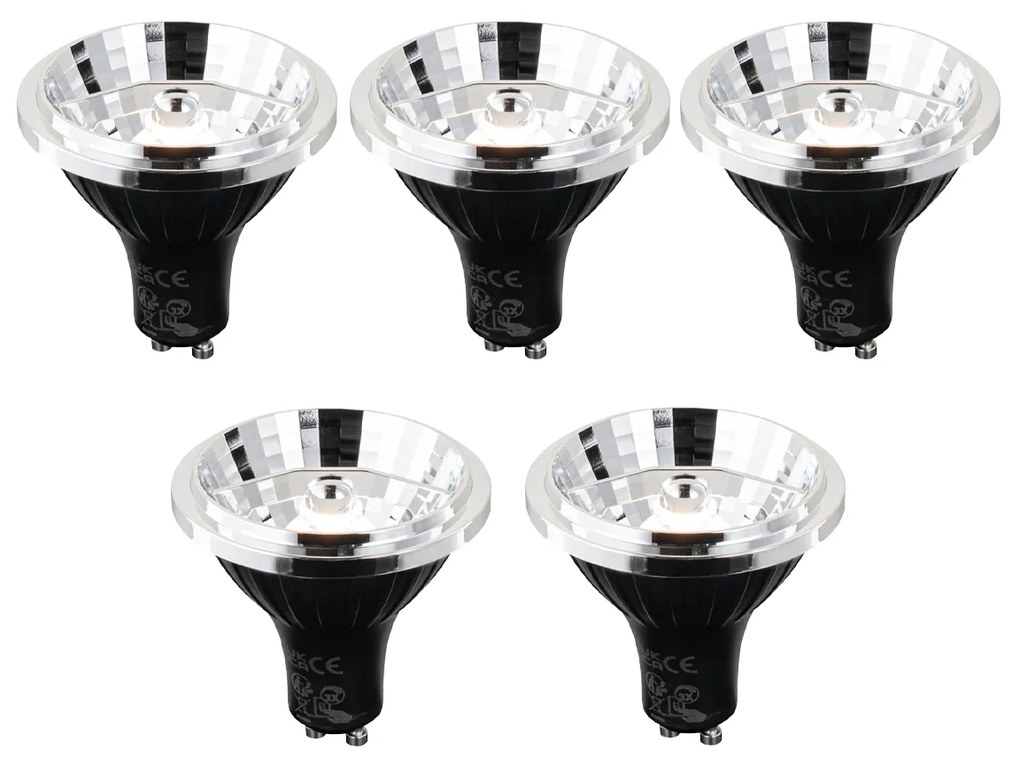 Sada 5 LED žárovek GU10 s 3-stupňovým stmíváním Kelvin 70mm 6W 500 lm 2200 - 3600K