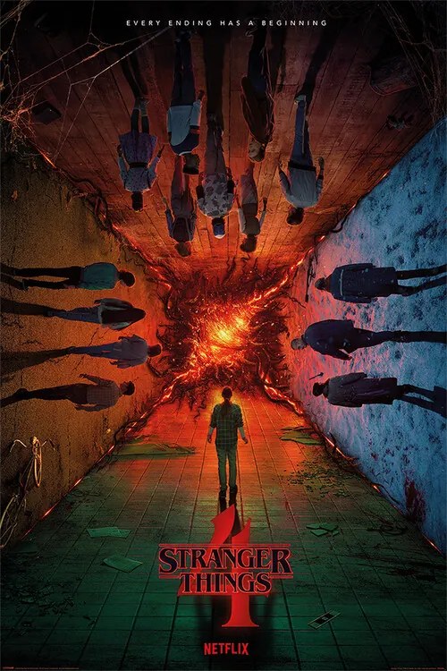 Plakát, Obraz - Stranger Things: Season 4 - Every Ending Has A Beginning, (61 x 91.5 cm)