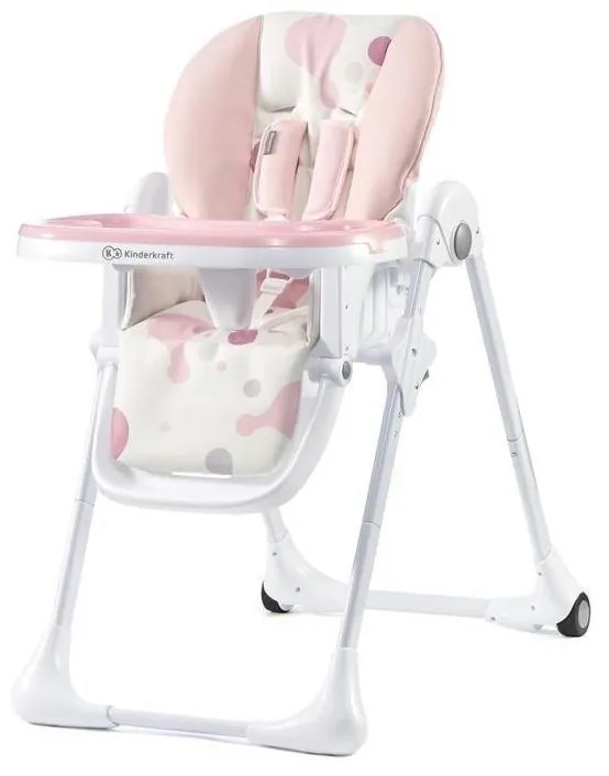 Kinderkraft KINDERKRAFT - Dětská jídelní židle YUMMY růžová/bílá AG0323
