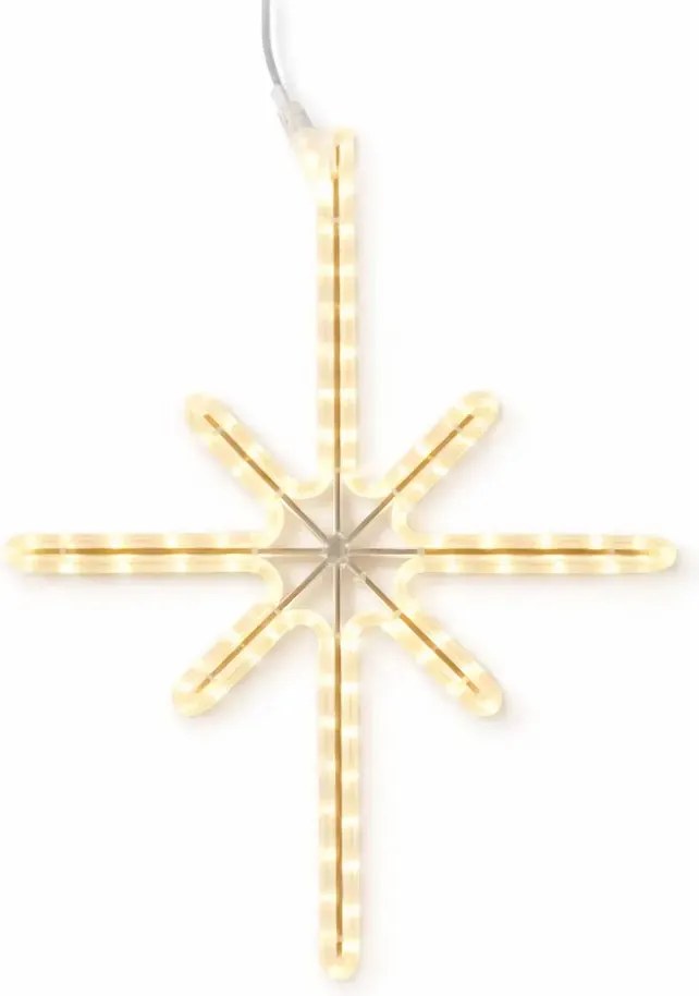 Easy Fix 2D LED světelná hvězda Polaris I., 47 × 55 cm, teple bílá, závěsná, hliník