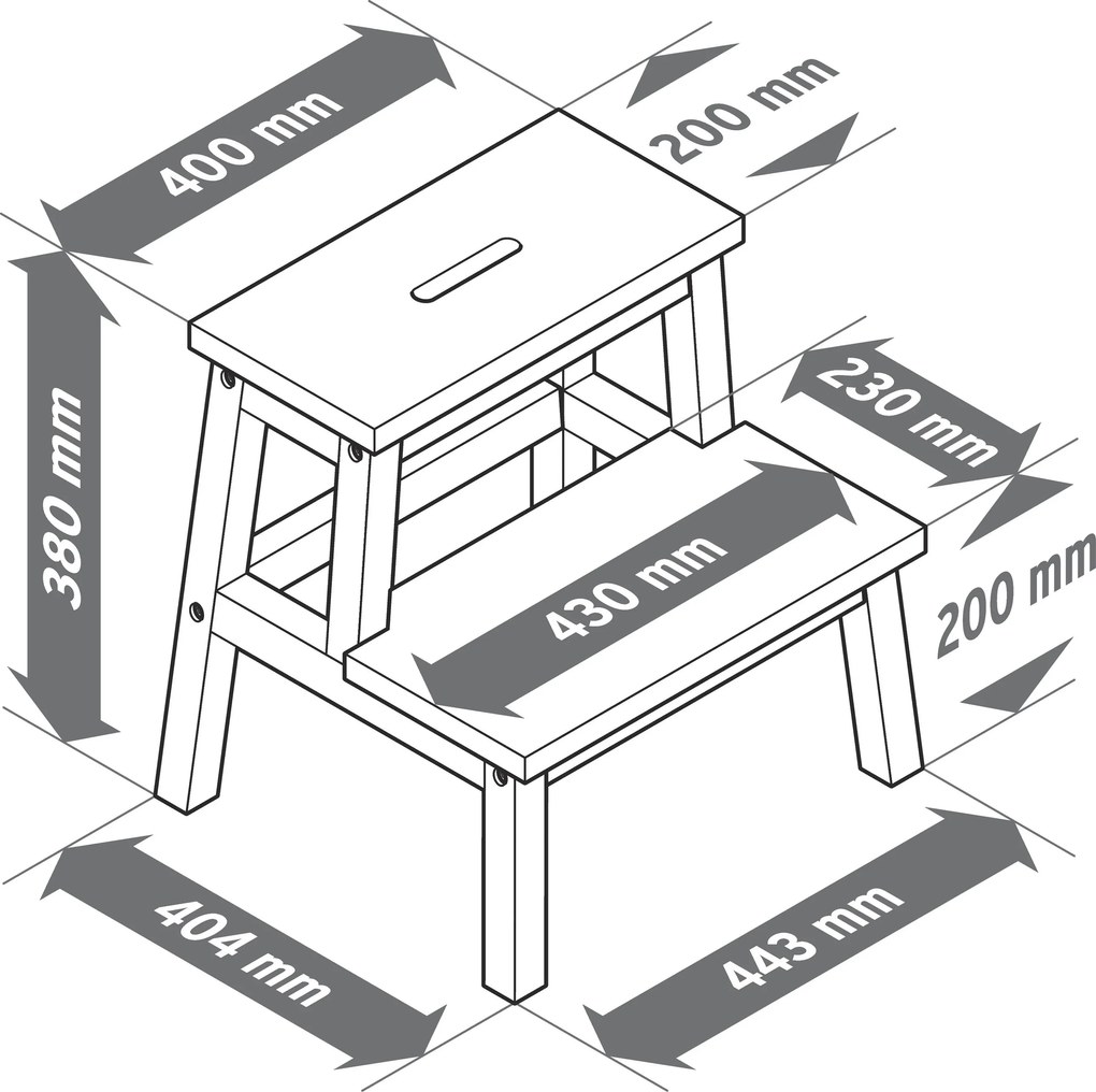Tchibo - Stolička z kaučukovníkového dřeva - barva: hnědá