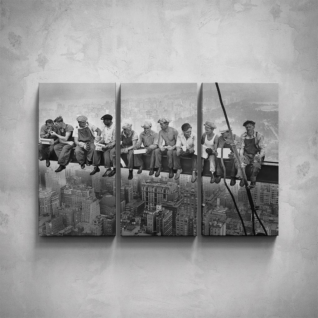 3-dílný obraz - Dělníci na traverze - PopyDesign