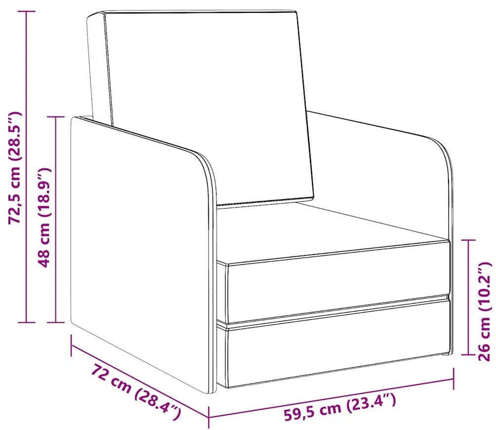 vidaXL Marketos Rozkládací křeslo tmavě šedé textil