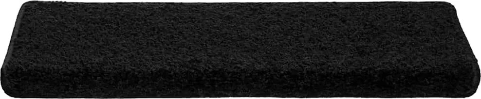 Schodové rohože 20 ks 65 x 21 x 4 cm černé s obdélníkovým okrajem 3365852