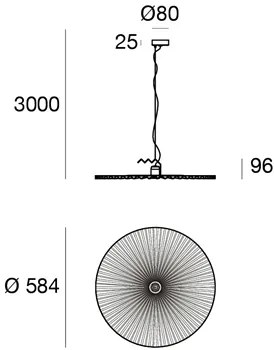 Linea Light CA021AWHEZZ Doge_P, moderní bílé závěsné svítidlo, 1x22W E27, průměr 58,4cm
