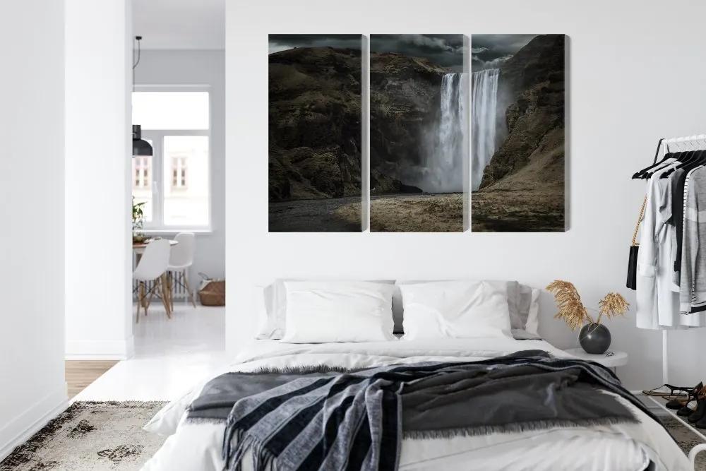 Vícedílný obraz Majestátní Vodopád Skógafoss Nedostatek Nedostatek Přírodní plátno 120x80