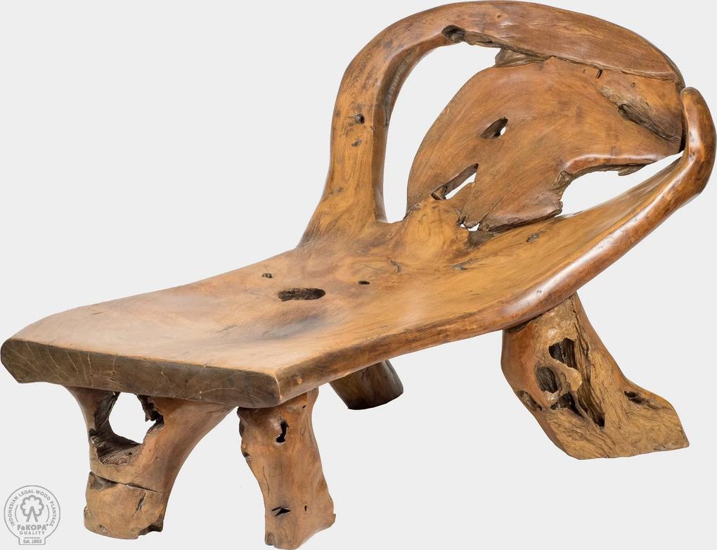 Originální lavička z kořene stromů