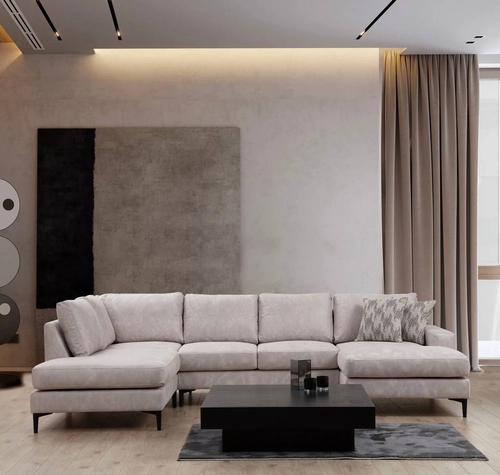 Hanah Home Rohová pohovka PORTO béžová levá 560ARE1228
