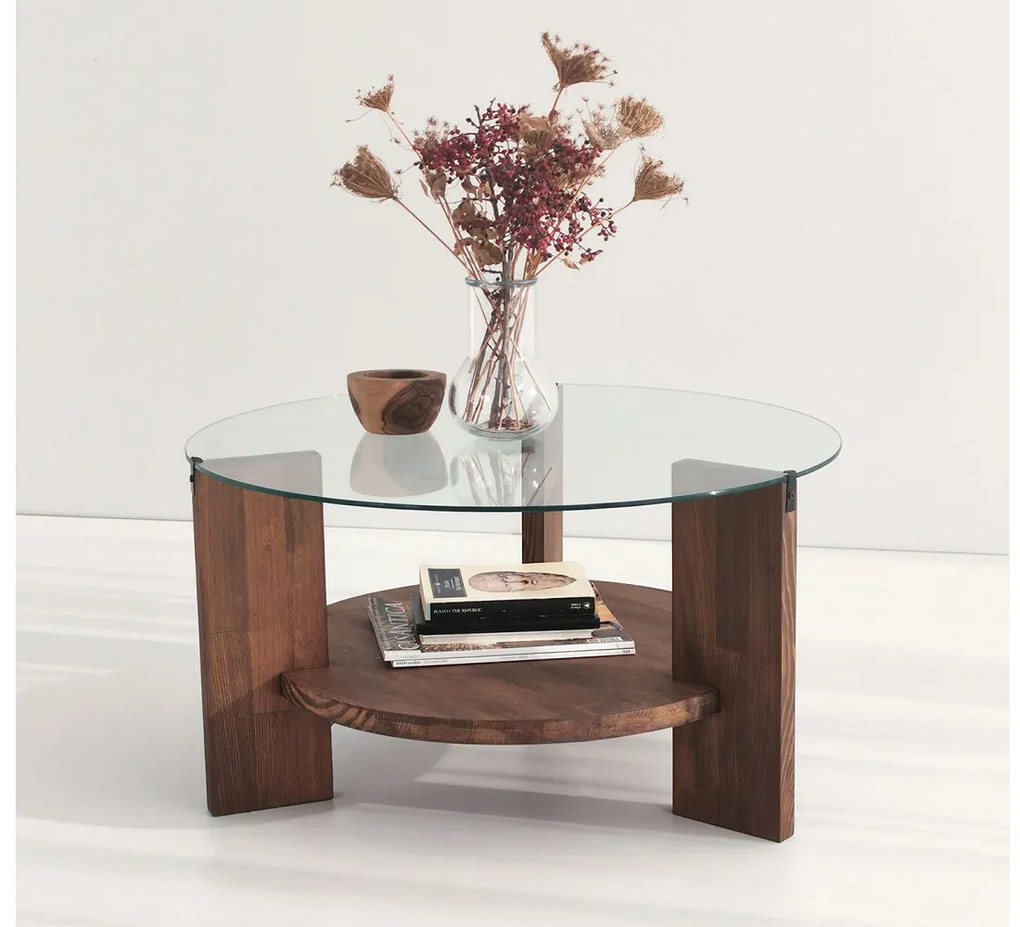 Designový konferenční stolek Quillan 75 cm ořech