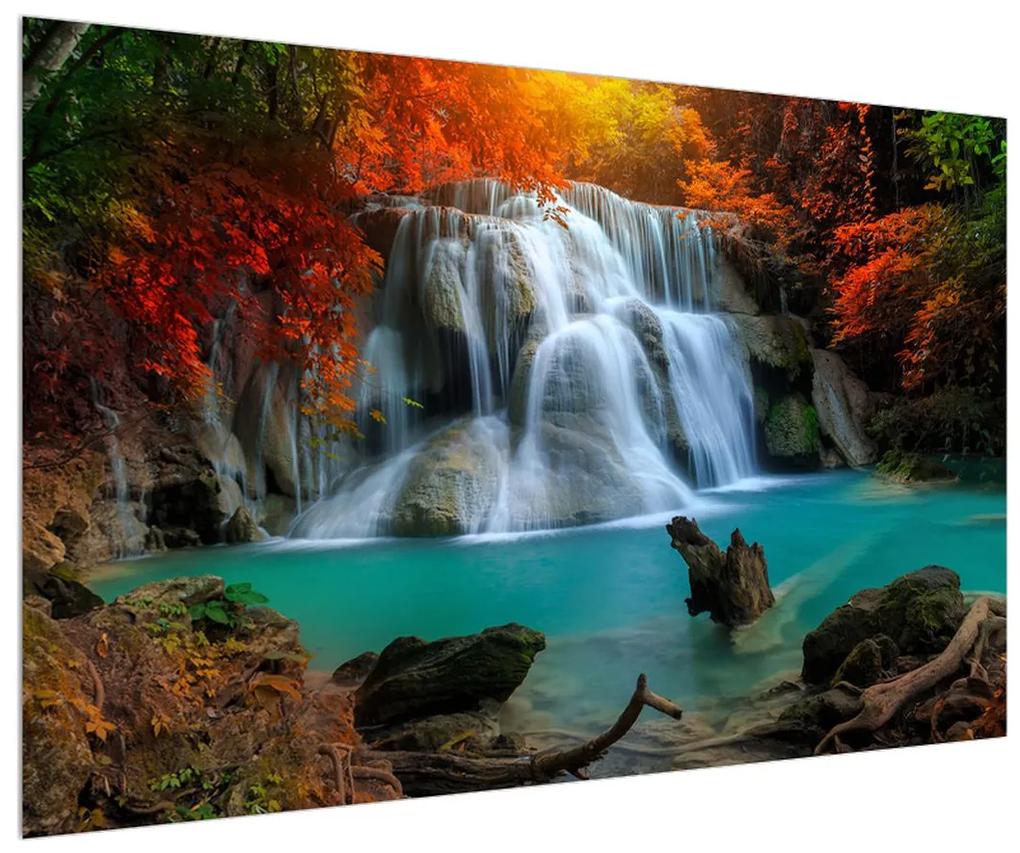 Podzimní obraz vodopádů (120x80 cm)