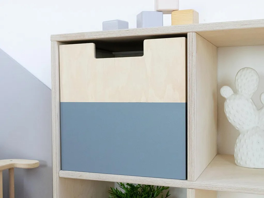 Benlemi Úložný dřevěný box BOKS s obdélníkovým výřezem Zvolte barvu: Tmavě šedá