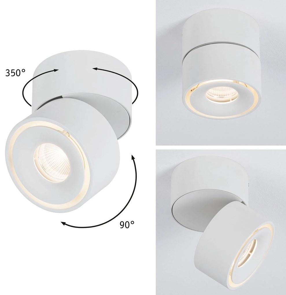 Paulmann 93373 Spircle, bílé stropní bodové svítidlo, 8W LED 3000K, výška 8,3cm