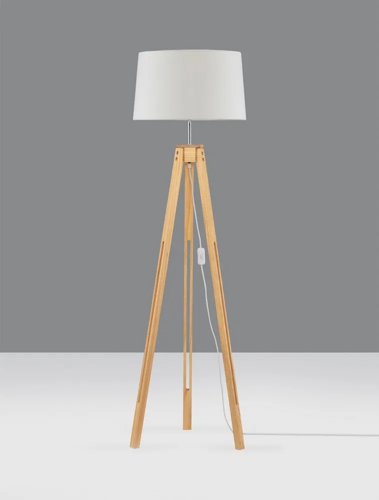Bílá/v přírodní barvě stojací lampa (výška 145 cm) Leroy – Nova Luce