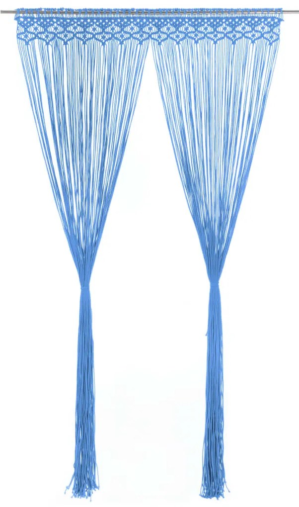 Macramé závěs modrý 140 x 240 cm bavlna 323987