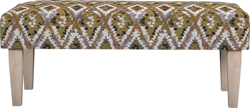Dlouhá lavička 100x40cm barva vícebarevná látka pletený vzor, vzorované