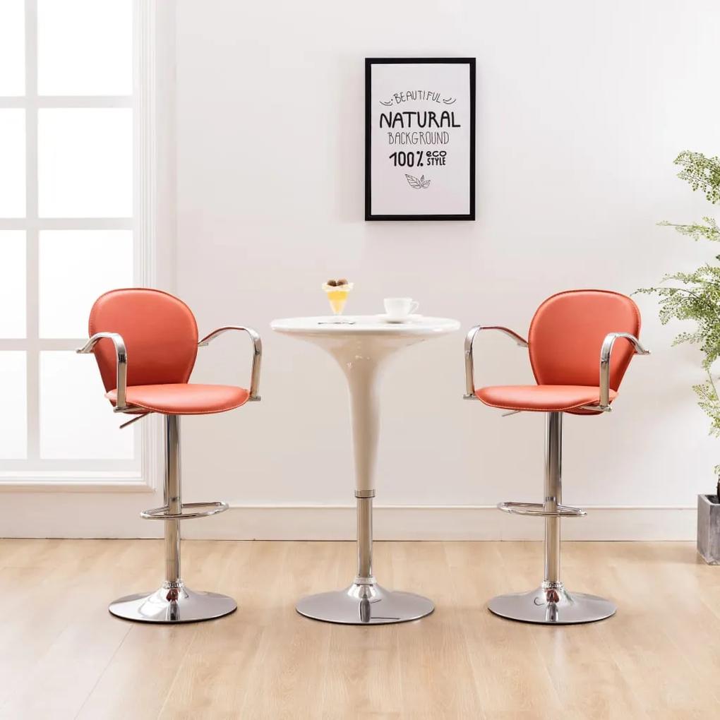 Barové stoličky s područkami 2 ks oranžové umělá kůže - Default Title