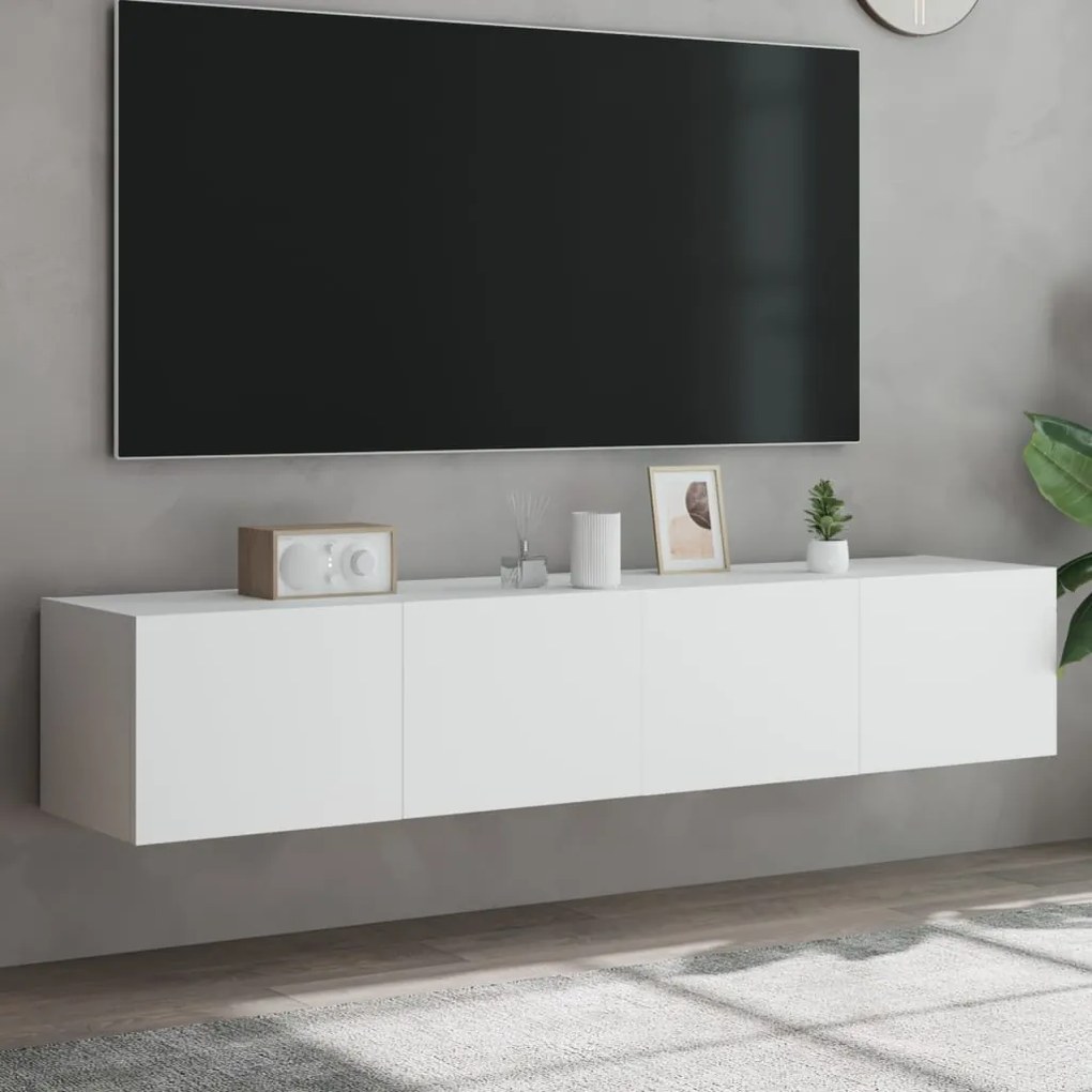 Nástěnné TV skříňky s LED osvětlením 2 ks bílé 80 x 35 x 31 cm