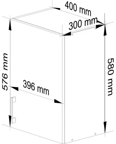 Horní kuchyňská skříňka LIMA W40 /580/ bílá / dub sonoma