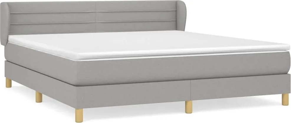Box spring postel s matrací světle šedá 160 x 200 cm textil 3126893