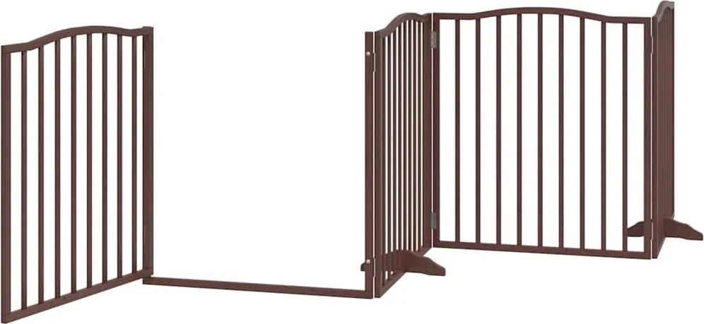 Zábrana pro psy s dvířky skládací 12 panelů hnědá 960 cm topol 3155640