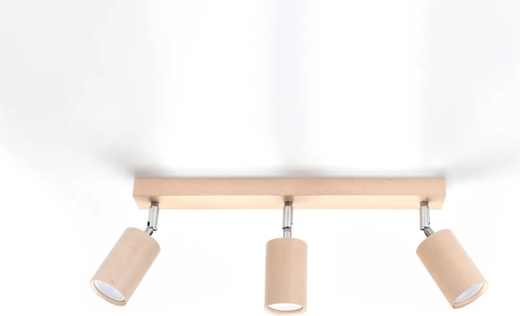 Sollux Lighting Stropní svítidlo BERG 3 přírodní dřevo