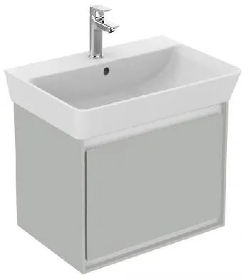 Ideal Standard Connect Air - Skříňka pod umyvadlo Cube 550 mm, 480x409x400 mm, lesklá světlá šedá/bílá mat E0844EQ