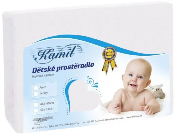 Bellatex Dětské froté prostěradlo bílá rozměr 60x120 cm