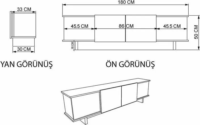 Televizní stolek Diana Beige and Walnut