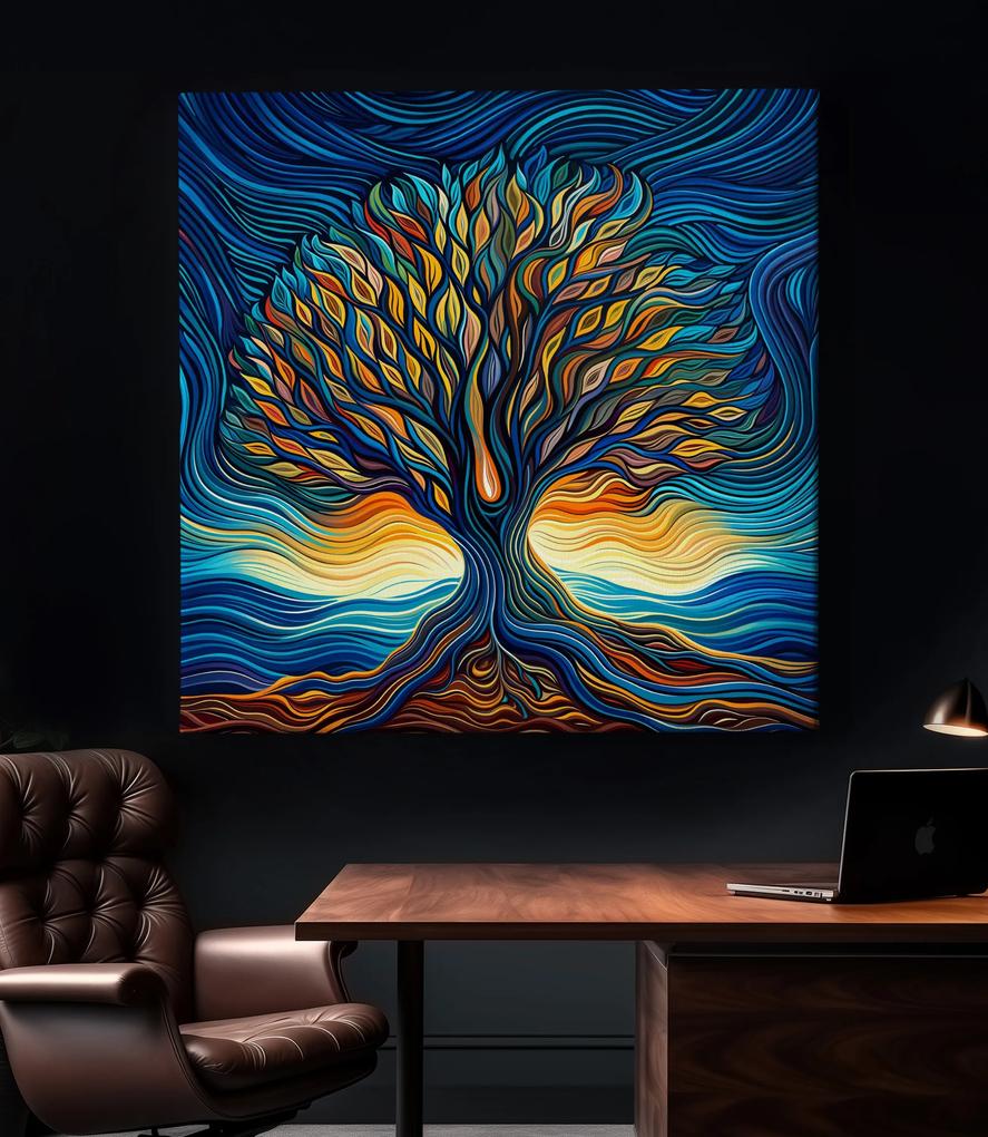 Obraz na plátně - Strom života Mořské vlny FeelHappy.cz Velikost obrazu: 60 x 60 cm