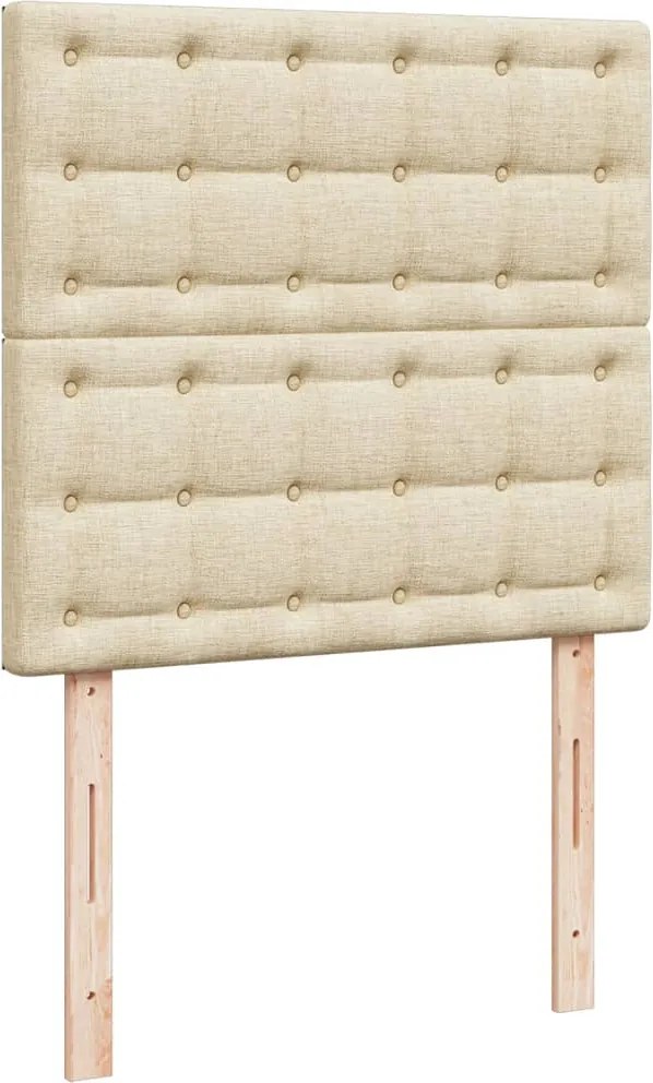 Box spring postel s matrací krémová 90x200 cm textil 3292690