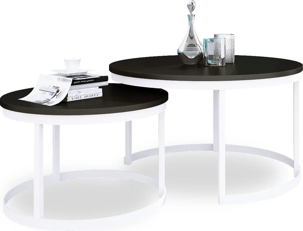 ADRK Furniture Konferenční stolek 2v1 OKIN CT-OKI-W-B