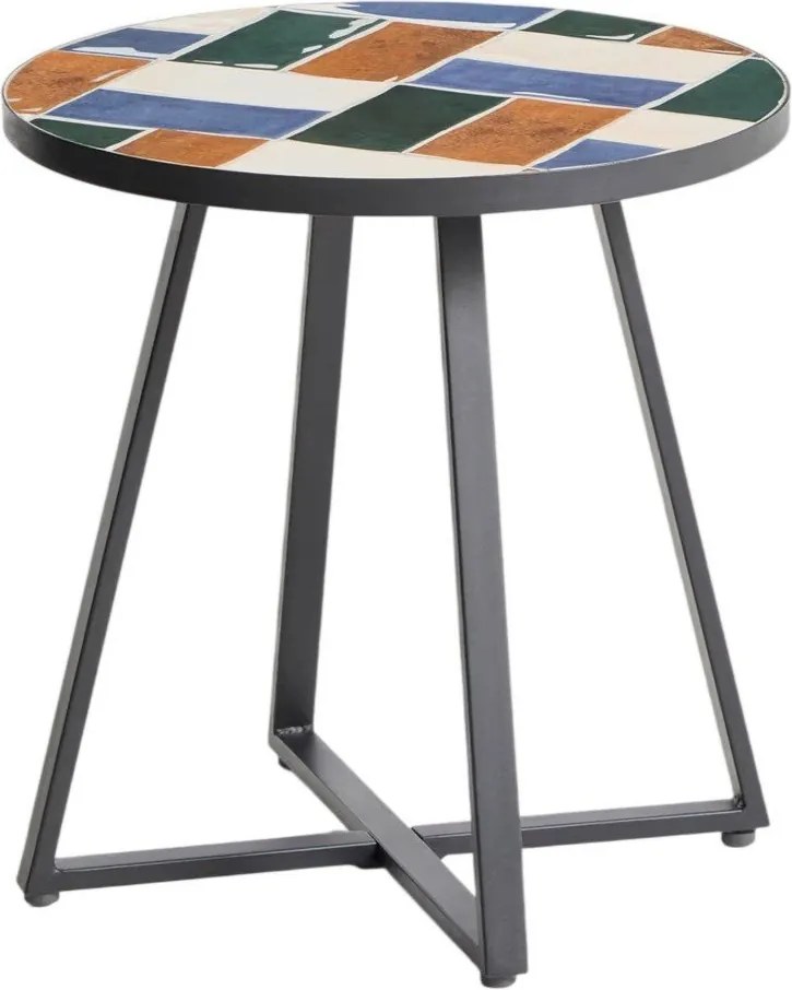 Kulatý zahradní stolek s keramickou deskou ø 45 cm Tella – Kave Home