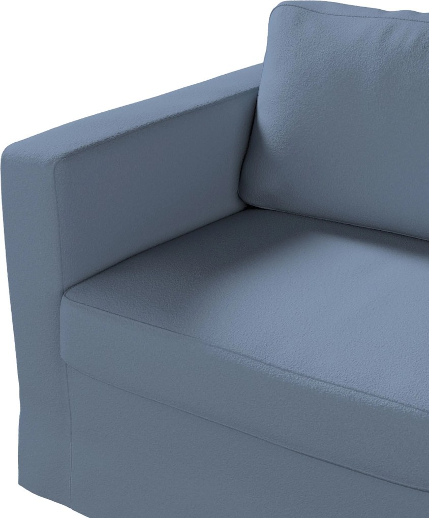 Potah na pohovku IKEA Karlstad 2-místná , nerozkládací, dlouhý barva modrá látka pletený vzor