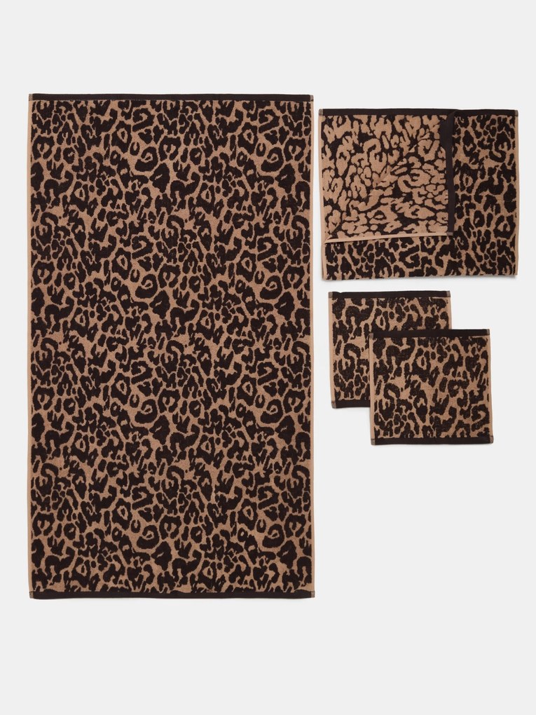 Sinsay - Bavlněný ručník s leopardím vzorem - hnědá