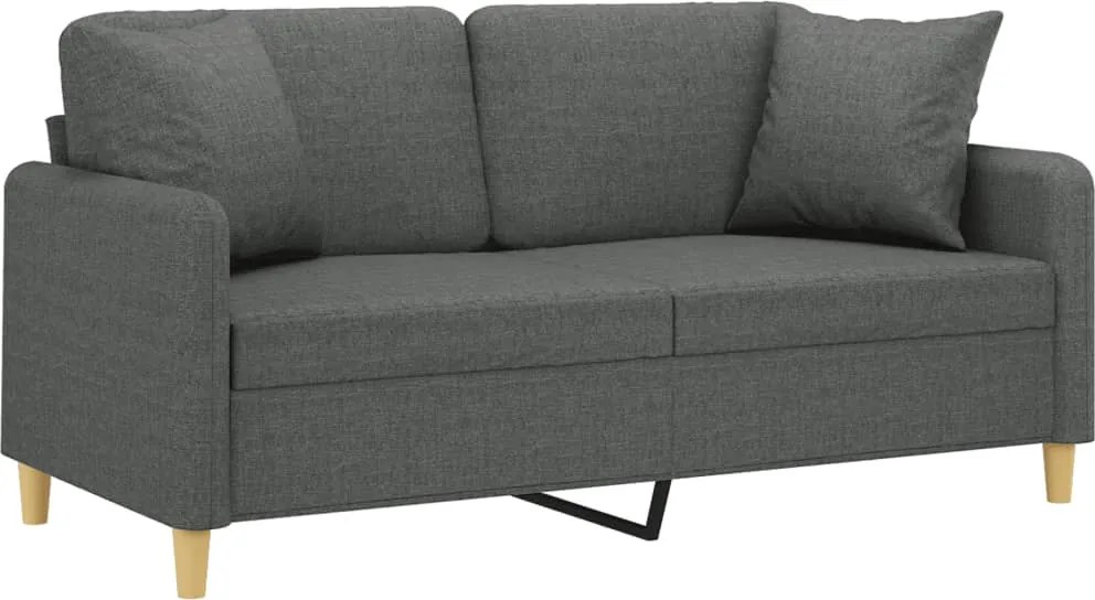 2místná pohovka s polštáři tmavě šedá 140 cm textil 3200910