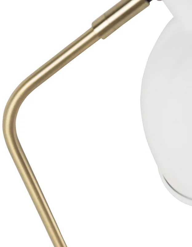 Retro stolní lampa bílá s bronzem 38 cm - Milou