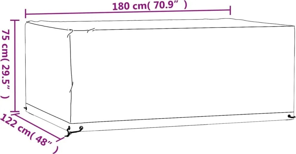 vidaXL Plachty na zahradní nábytek 2 ks s 8 očky 180x122x75cm obdélník [3155347]