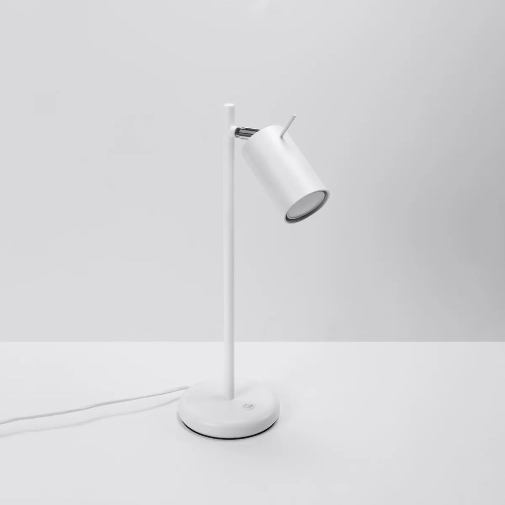 Stolní lampa Ring, 1x bílé kovové stínítko