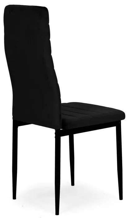 modernHOME Židle s profilovanou opěrkou - BLACK VELVET - 4 kusy VELVET4CZARNY4