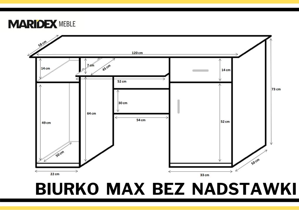 Psací stůl MAX bez nástavce Maridex 120/75/60 Barva: dub-sonoma