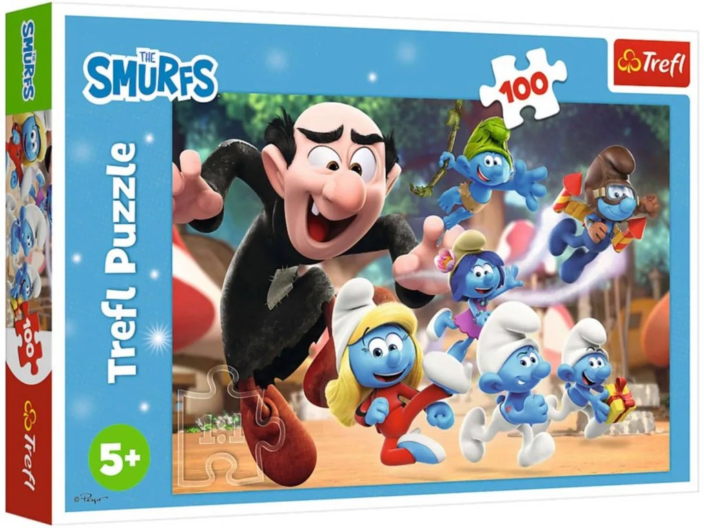 TREFL PUZZLE Lekce taťka Šmouly Šmoulové 41x28cm 100 dílků skládačka tr16481