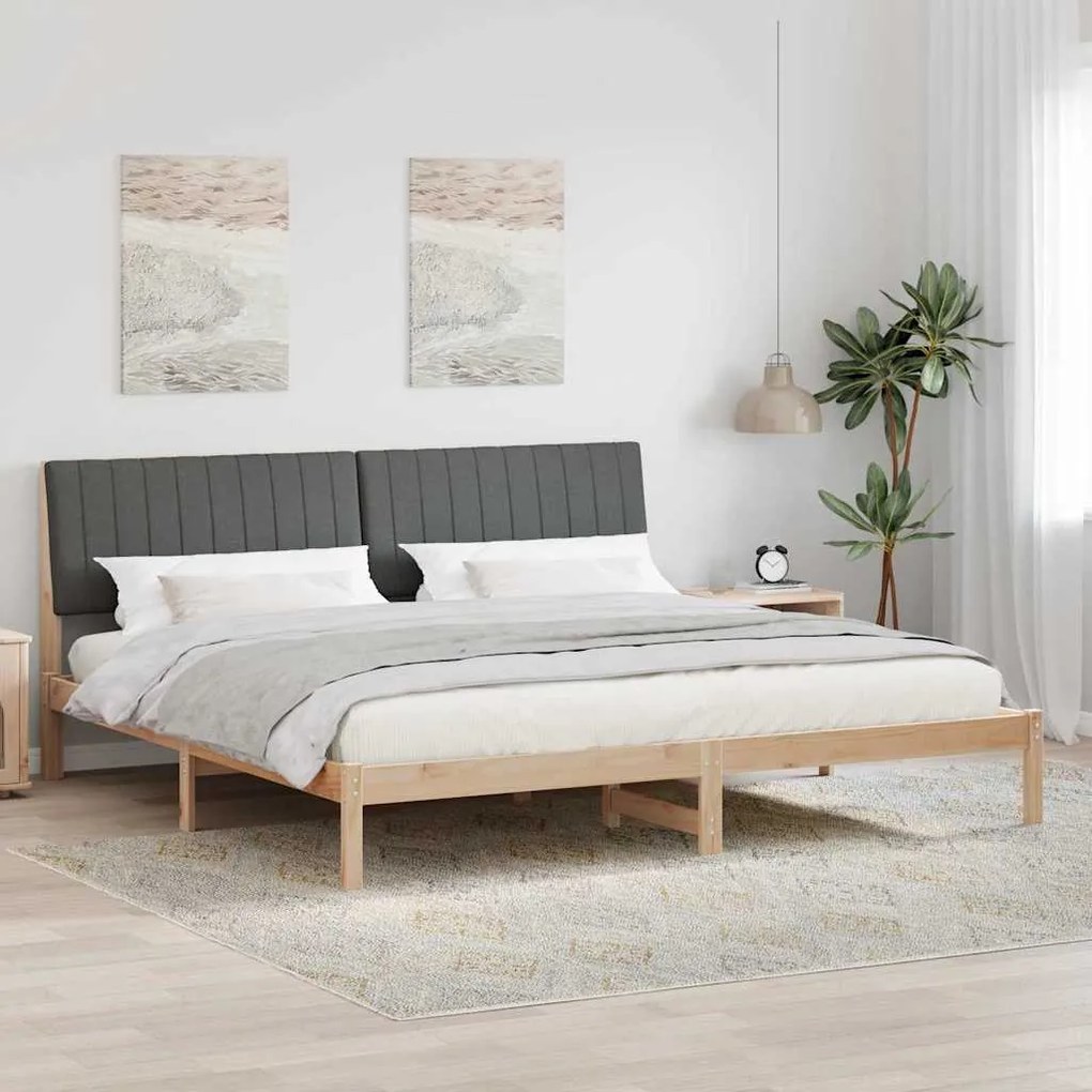 Rám postele s čelo Hnědá 200 x 200 cm Masivní borové dřevo 3394399
